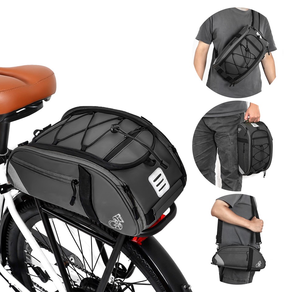 Waterproof E-Bike Rack Bag Bicycle Trunk Backseat Rear Seat Cycling ...