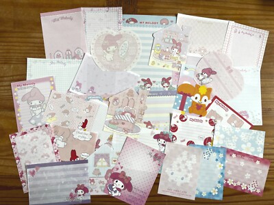 Sanrio MY MELODY 30 Sheets Stationery / Stationary LOT MEMO Writing ...