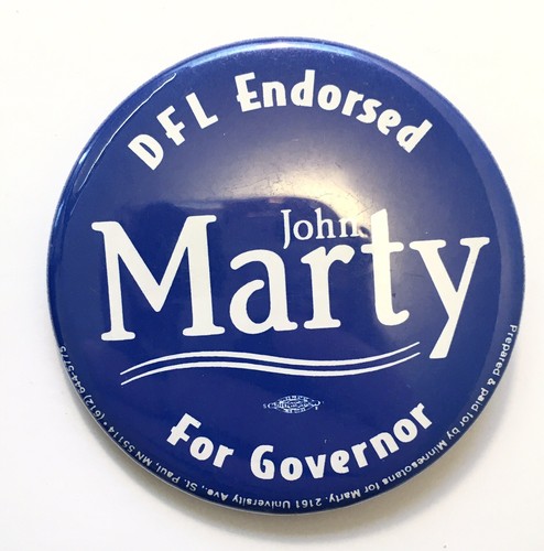 Vintage John Marty for Governor Button Pin Campaign Pinback Minnesota 2 ...