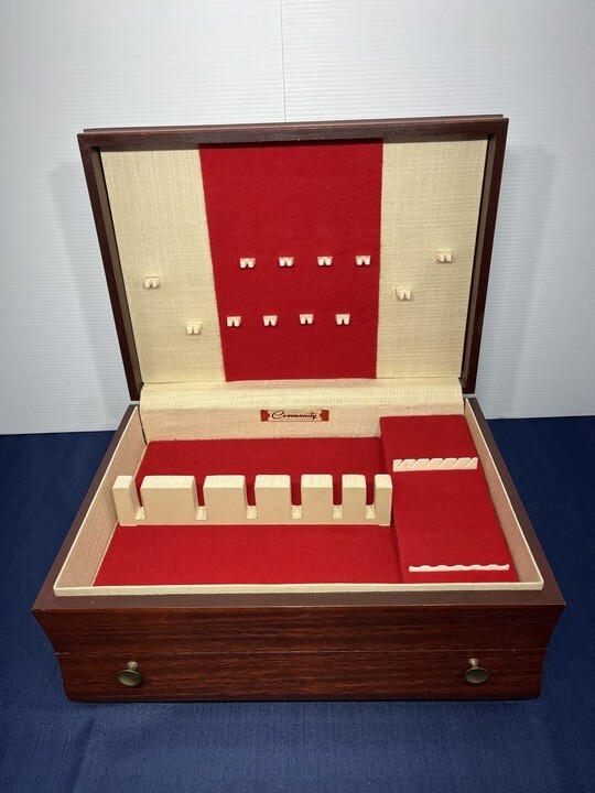 Oneida COMMUNITY Wood Flatware Chest Drawer Brown Silverware Box Anti ...
