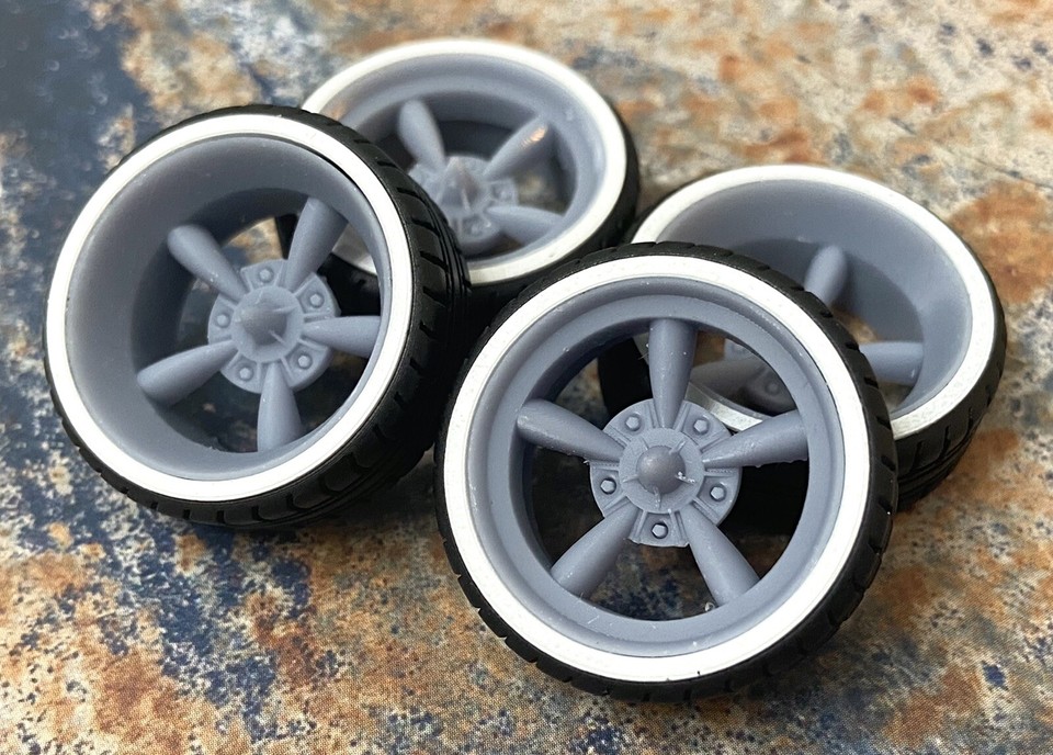 Resin 22-Scale In. Astro Supreme Style Wheels W/ Whitewall Tires, 1/24 ...