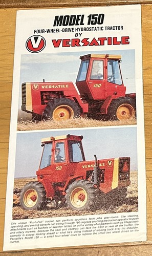 VINTAGE VERSATILE 150 4WD TRACTOR BROCHURE 6-PAGE FOLDOUT | eBay