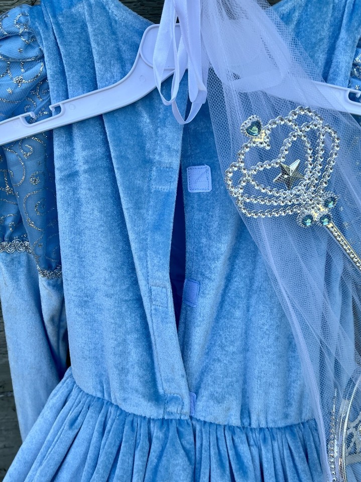 Dream Play Imagine Kids Princess Costume Light Blue Tiara Scepter Size ...