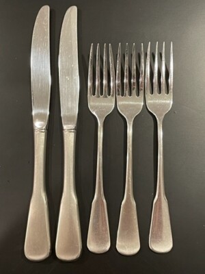 5 pieces Oneida SSS Colonial Boston / Minute Man DINNER FORKS, SALAD ...