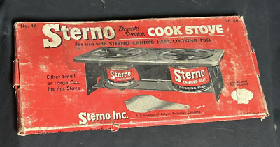 Vintage Sterno Double Service Cook Stove #46 Camping Hunting Outdoor ...