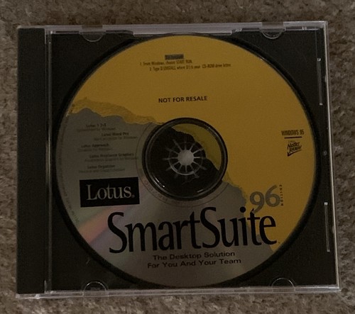 Vintage Lotus SmartSuite 96 Edition Windows 95 Software Version CD | eBay