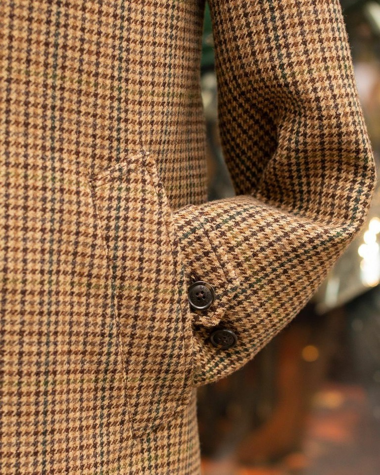 Men Houndstooth Overcoat Jacket Notch Lapel Single Breasted Blazer ...