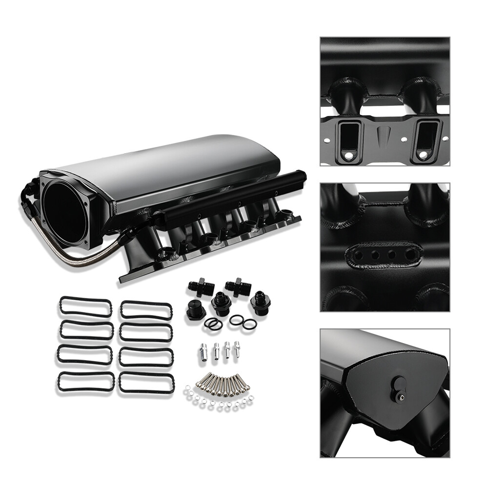 102mm Low Ramp Intake Manifold LS1 LS2 LS6 5.3L 6.0L Aluminum Black w ...