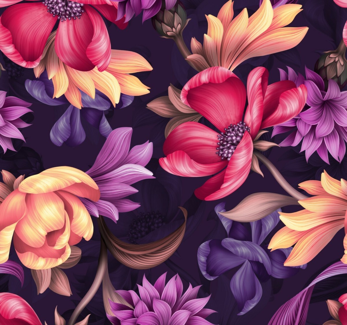 Bold Floral Background Bold Floral Removable Or Traditional Wallpaper