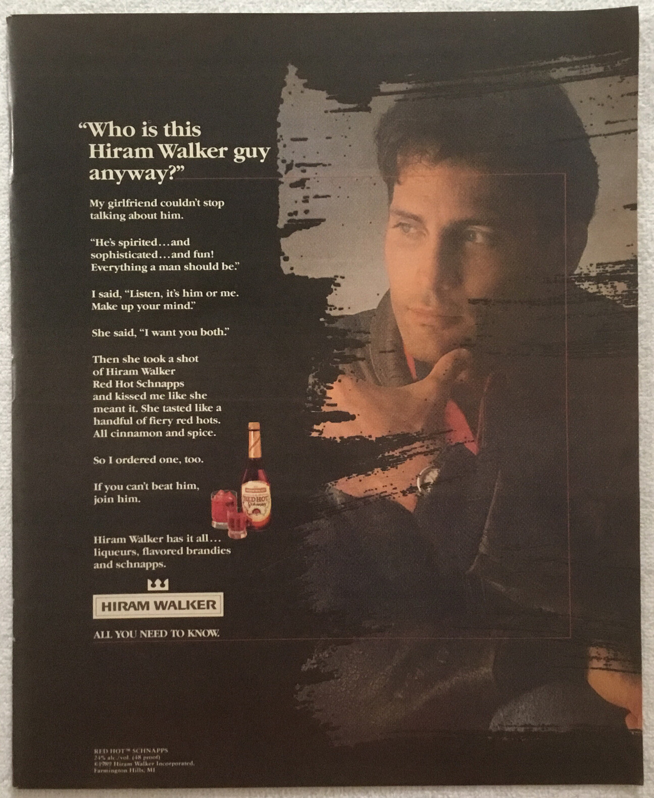 1989 Hiram Walker Red Hot Schnapps Vintage Magazine Print Ad Great To ...