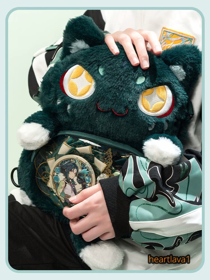 Genshin Impact Xiao Cat Plush Itabag Cosplay Crossbody Shoulder Bags ...