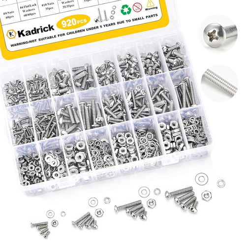304 Stainless Steel Screws,920Pcs Machine Screw Assortment,#4-40#6-32#8 ...