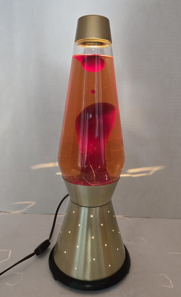 Lava Lite RED Motion Lamp GOLD Starlight Base 17" Vintage Original ...