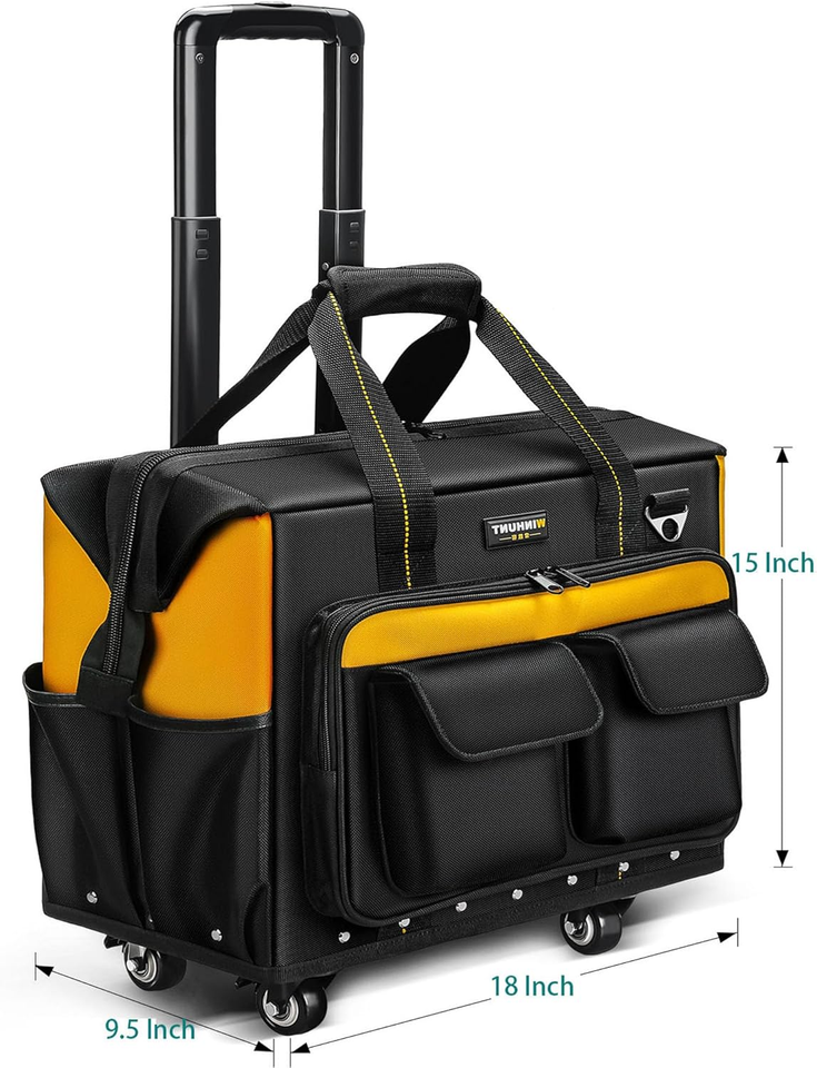 4-Wheel Tool Bag with Pockets for Easy Organization and Mobility | eBay