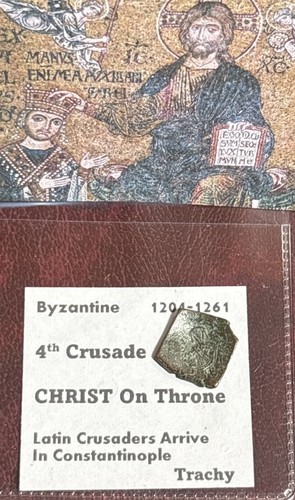Byzantine 4th Crusade Latin Rule 1204-1261 Christ On Throne! Trachy Cut ...