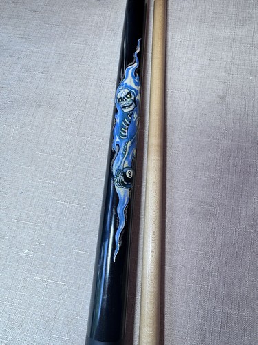 Vintage Stealth Pool Cue w/ Skeleton Holding 8 Ball - 2 Piece | eBay