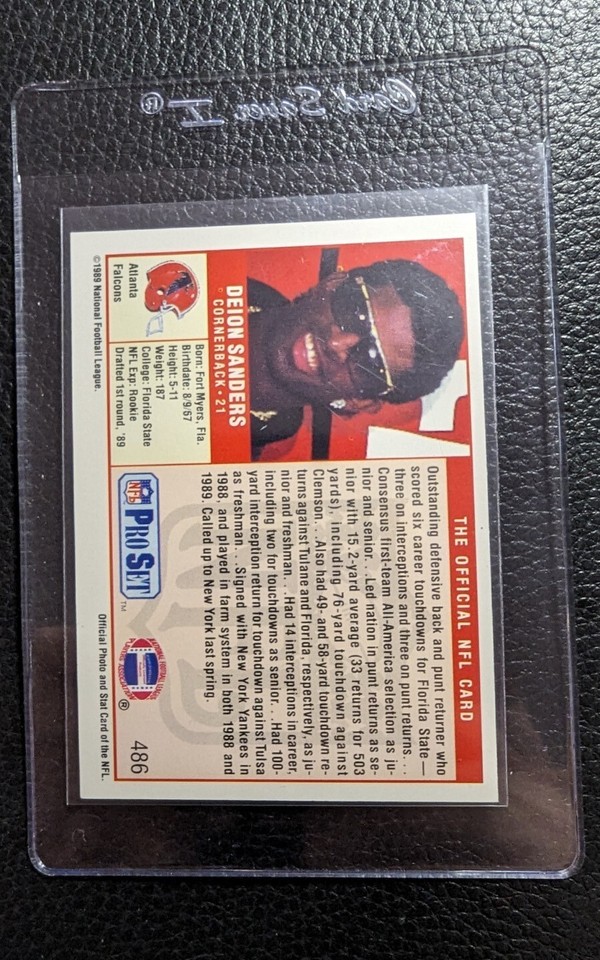 1989 PRO SET #486 DEION SANDERS ROOKIE CARD RC FLORIDA STATE HOF | eBay