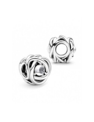 Pandora S925 April Clear Eternity Circle Charm 790064C01 | eBay