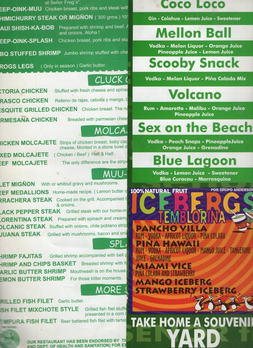 Senor Frog Myrtle Beach Menu Prices SEÑOR FROG'S, Myrtle Beach