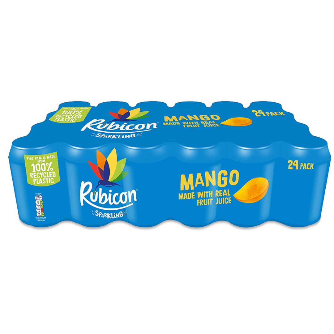 Rubicon Sparkling Fizzy Drink Cans, 330 ml - Pack of 18 Pack of 24 Fast ...