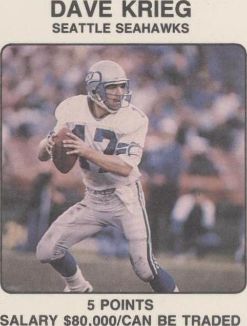 1989 NFL Franchise Game Player Cards - Dave Krieg for sale online | eBay