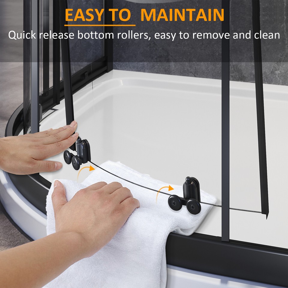 Black Frame Quadrant Shower Enclosure And Tray 800/900/1000/1200mm ...