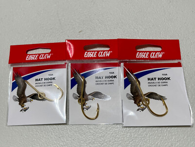 EAGLE CLAW “Hat Hook/ Tie Clasp 155A Plated With 24k Gold New Sealed (3 ...