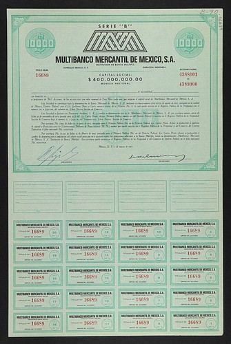 MEXICO B/80 🇲🇽MULTIBANCO MERCANTIL DE MEXICO, S.A. Titulo de $10,000 🇲🇽 | eBay