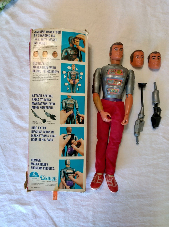 Vintage MASKATRON 1976 Kenner Six Million Dollar Man 12" Action Figure ...