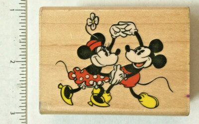 Mickey Minnie Mouse Rubber Stamp Classic Swing Time Dance Walt Disney ...