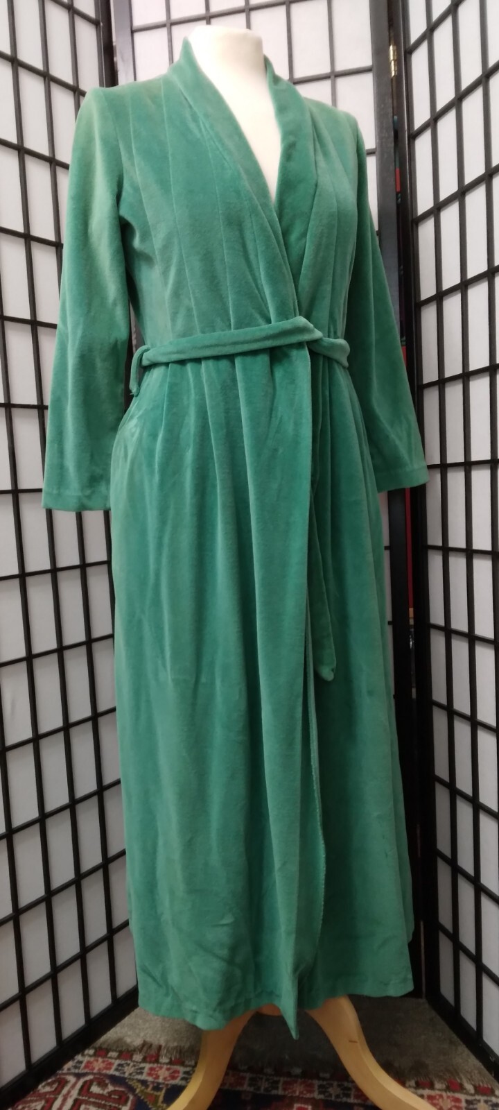 Diamond Tea Gown Green Velvet Robe Small/petite - Gem