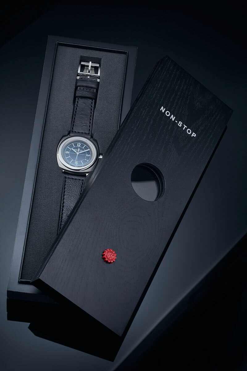 Non-Stop Watches Cushion Silver Black SBWW T5 Surgical Titanium 46mm ...