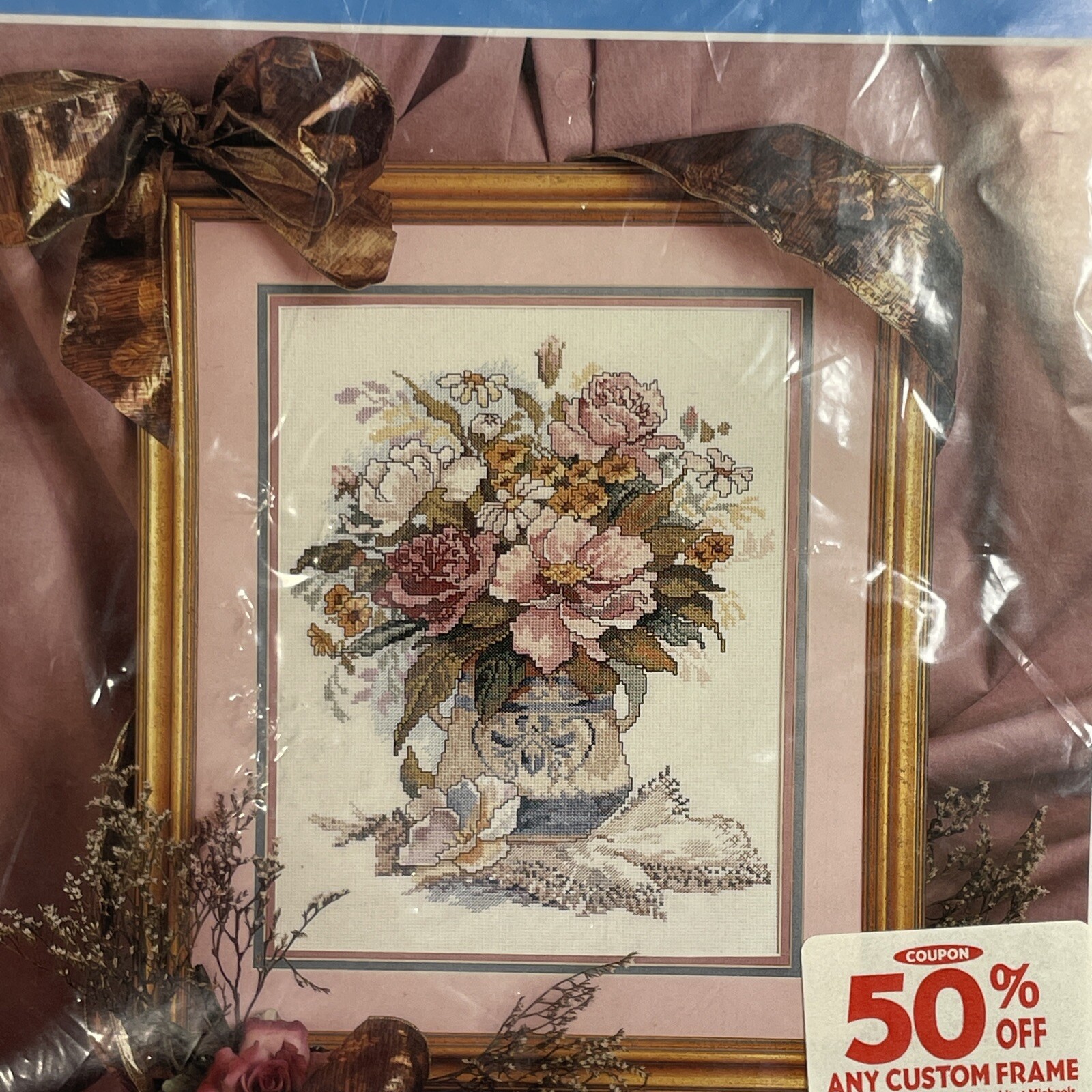 Candamar Designs Counted Cross Stitch Kit Floral Vase M. Wyatt 11” X 14 ...