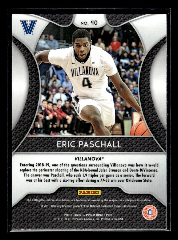 2019 Panini Prizm Draft Picks #40 Eric Paschall Rookie Mint+ New | eBay