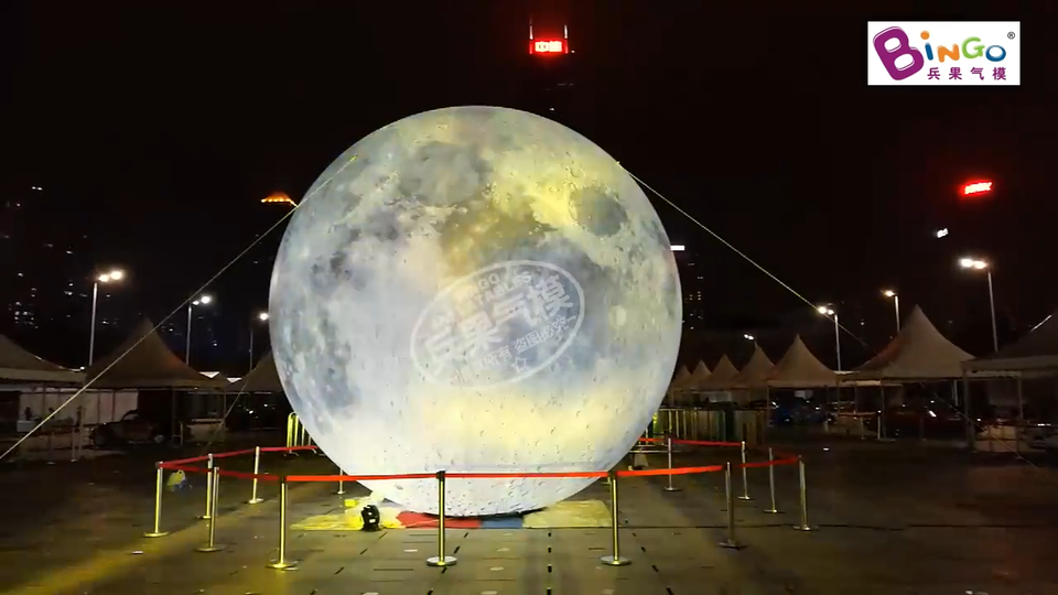 Inflatable Moon Planet Model With LED Lights Hanging Inflatable LED ...