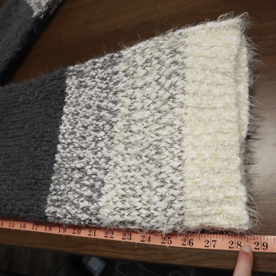 Entro Eyelash Ombre Sweater Women L Gray Transitional Twee Soft Preppy ...