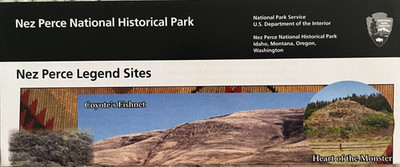 NEZ PERCE LEGEND SITES NATIONAL PARK SERVICE UNIGRID BROCHURE/MAP New ...