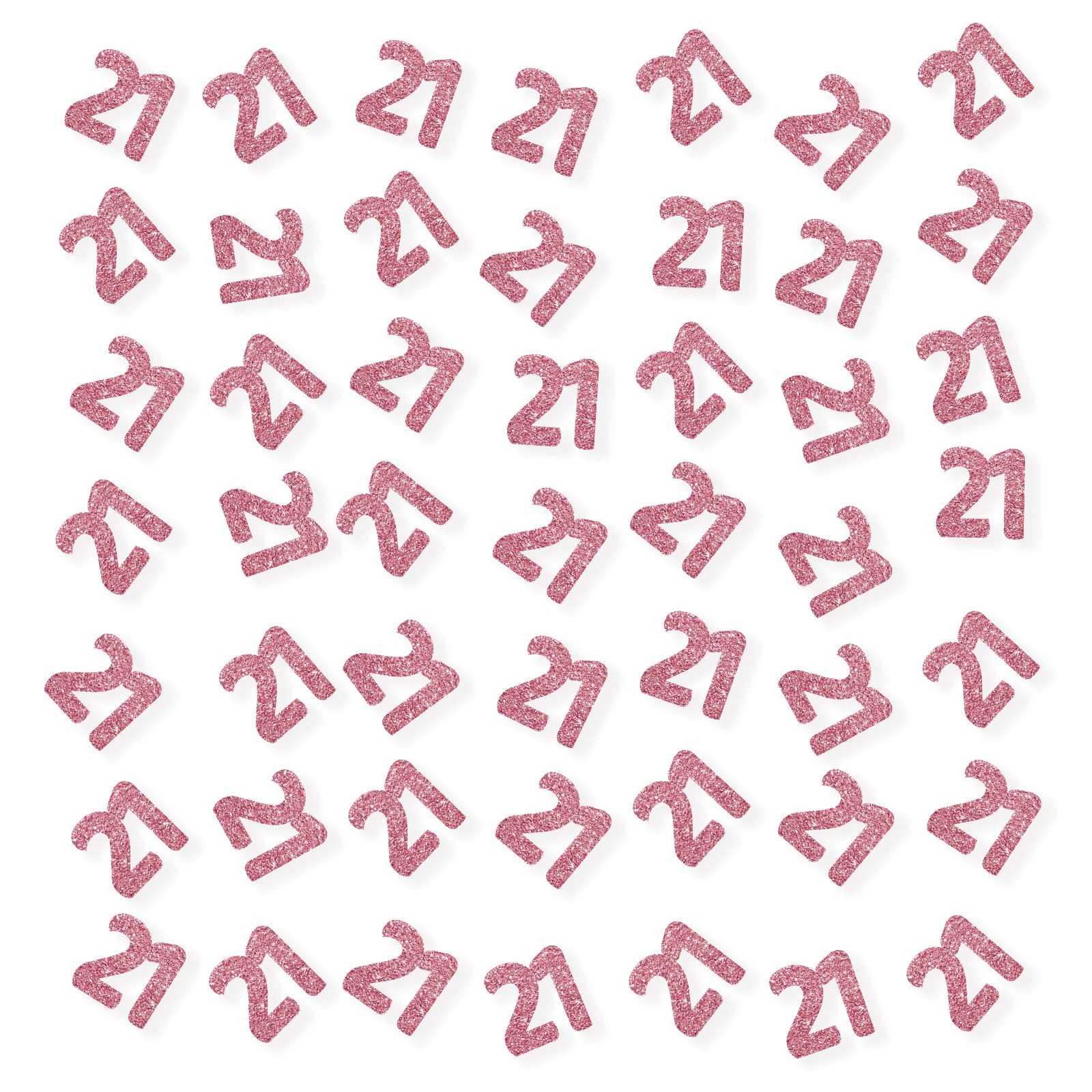 Set Of 100 Number 21 Confetti Pink Glitter Paper Scatter 21st Birthday ...