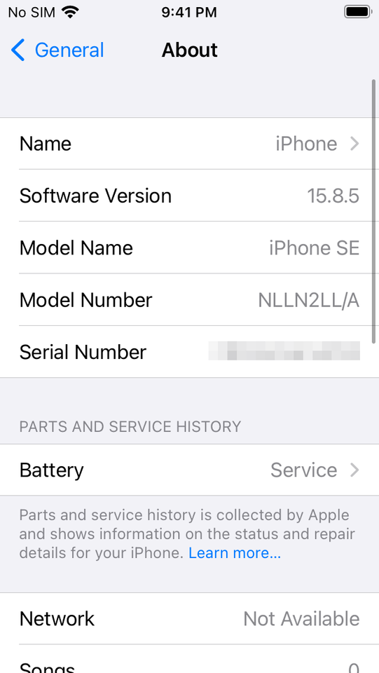 Apple iPhone SE 16GB Space Gray - A1723 - Battery 71% (Service ...