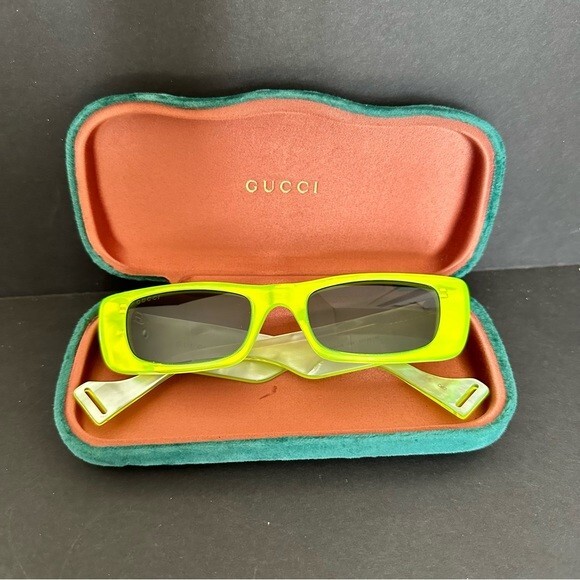 Gucci Fluorescent Neon Green Rectangular Core Sunglas… - Gem