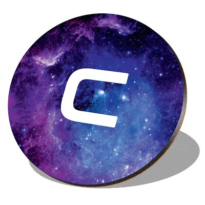 1 x Round Coaster - Letter C Space Universe Galaxy Stars Initial ...