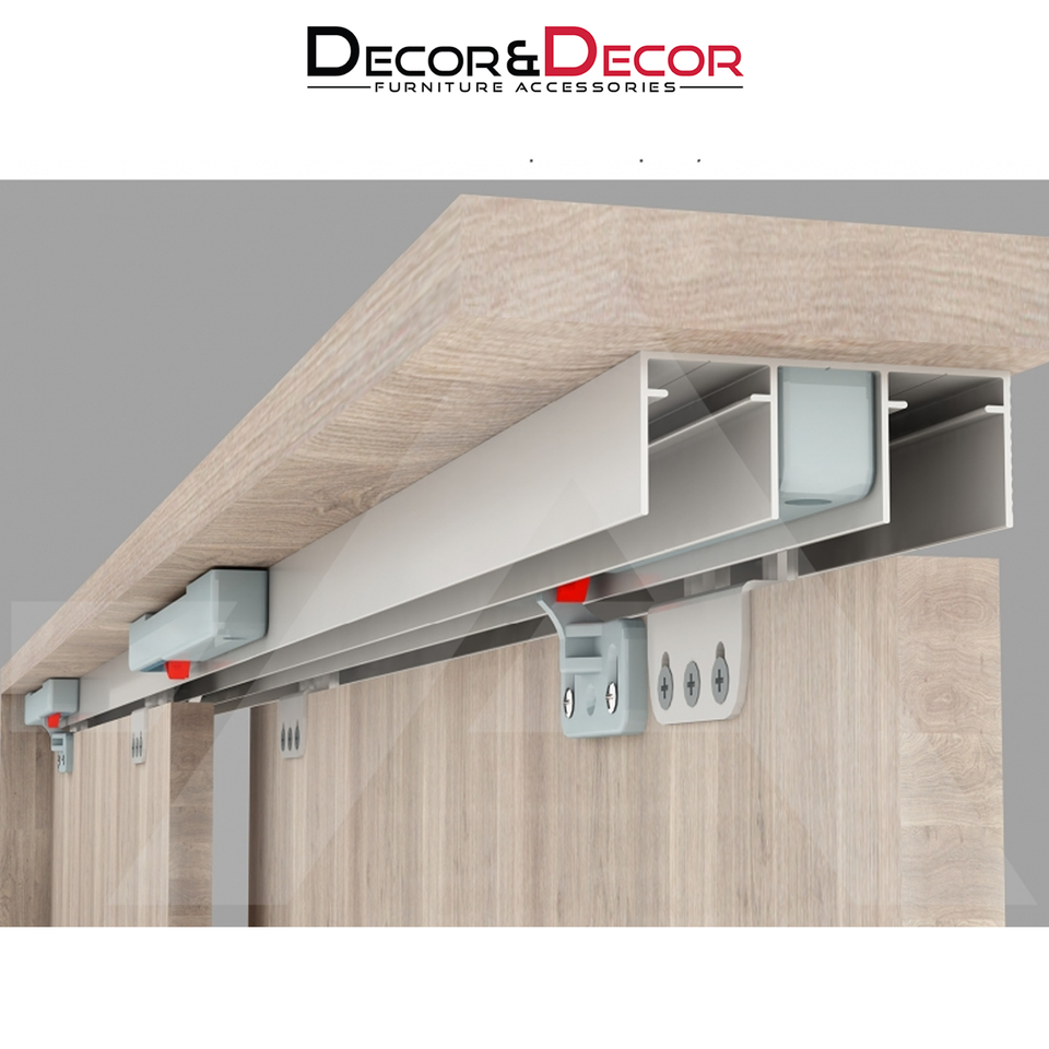 1500mm Sliding Wardrobe Door Track System Kit 75kg Per Door Rail For 2 ...