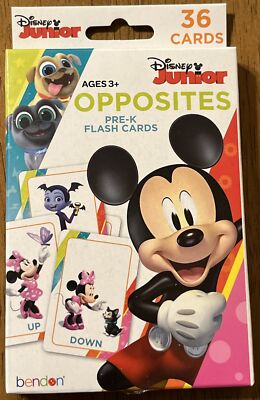 Disney Junior, Mickey Mouse Flash Cards (36) “Opposites” Pre - K Flash ...