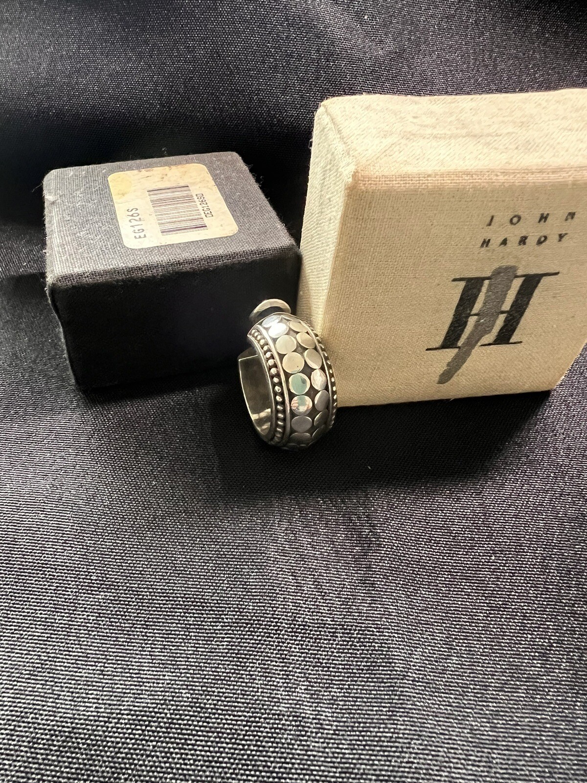 John Hardy Vintage SS925 Dot Pattern Half Hoop HuggieBack - Single ...