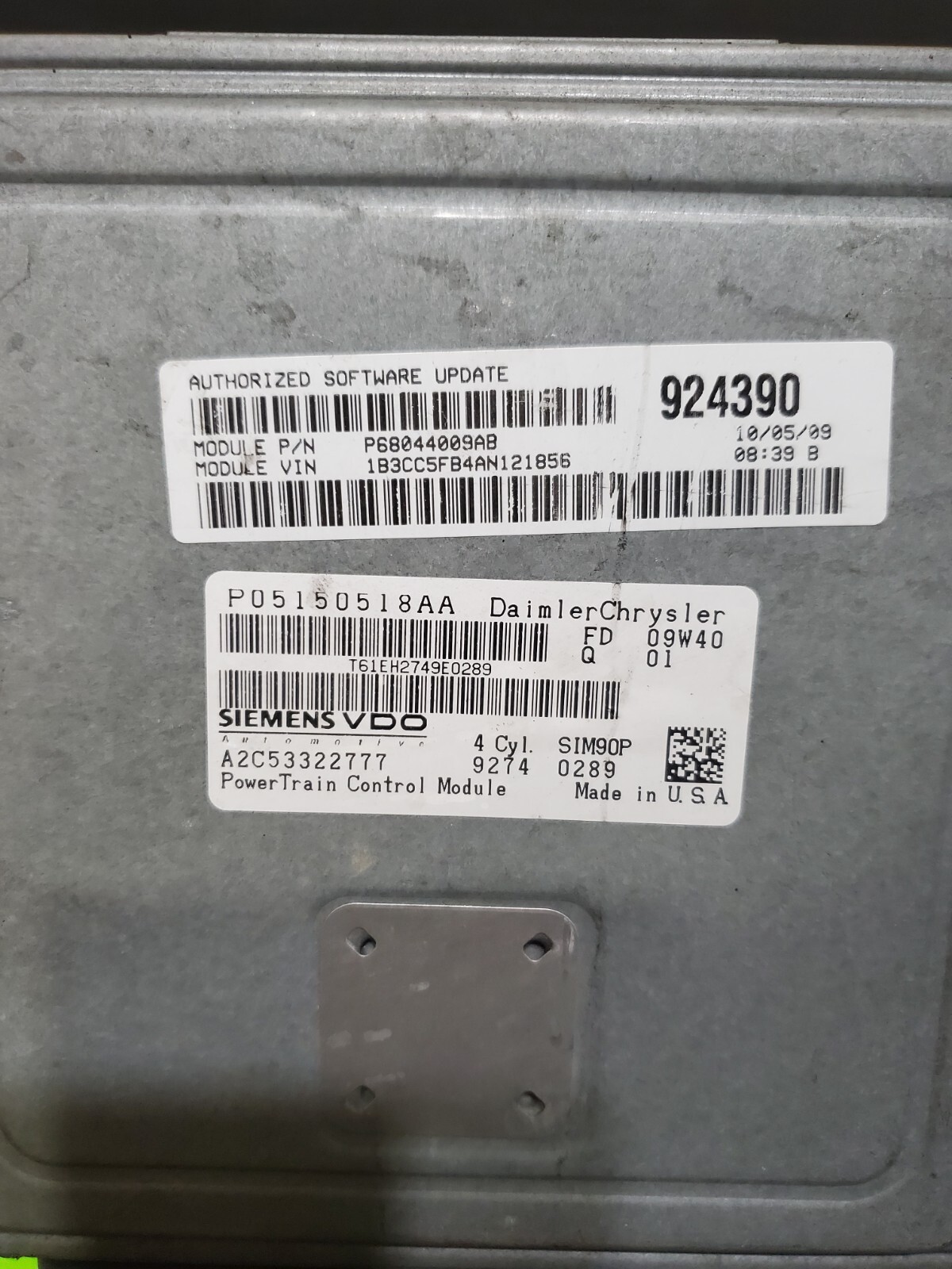 2010+Dodge+Avenger+Sebring+ECU+ECM+P05150518AA+Engine+Computer+OEM+60k ...