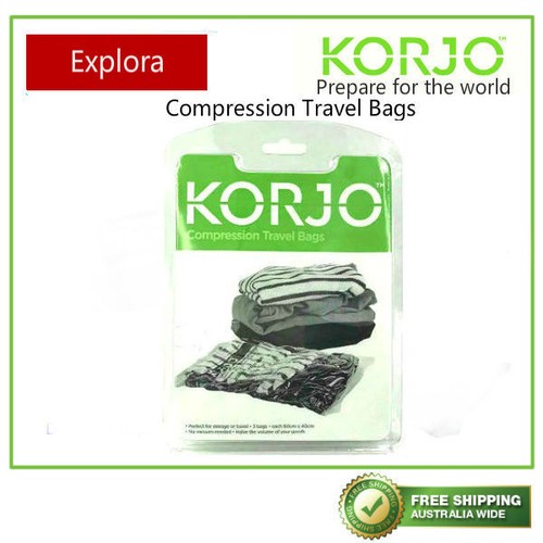 Korjo 3 Compression Travel Bags' Pack - Seal, No Vacuum Required, Space ...