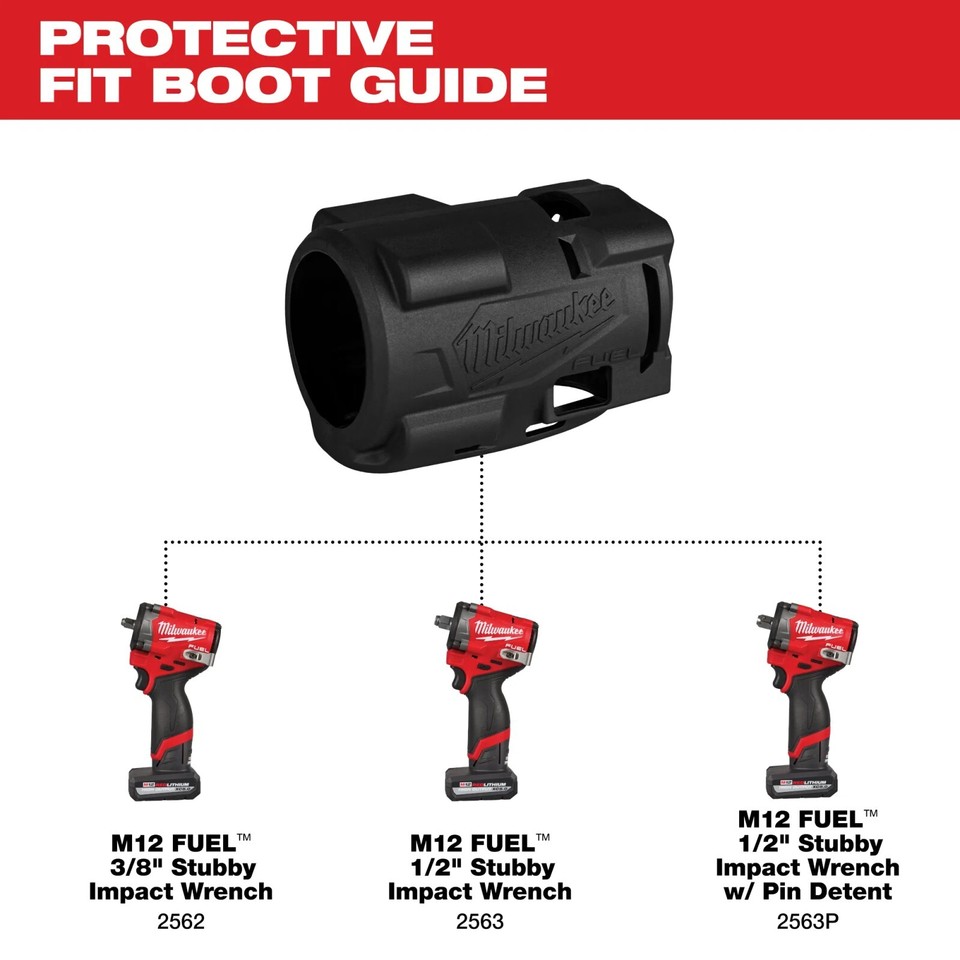 Milwaukee Tools M12 FUEL Gen 2 Stubby Impact Wrench Protective Boot #49 ...