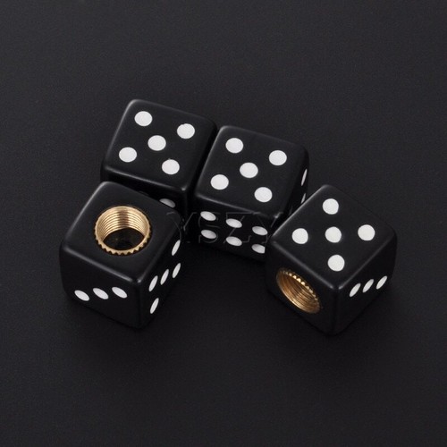 4x Dice-Shape Valve Stem Air Tire Cap Cover Universal Colored Die Car ...