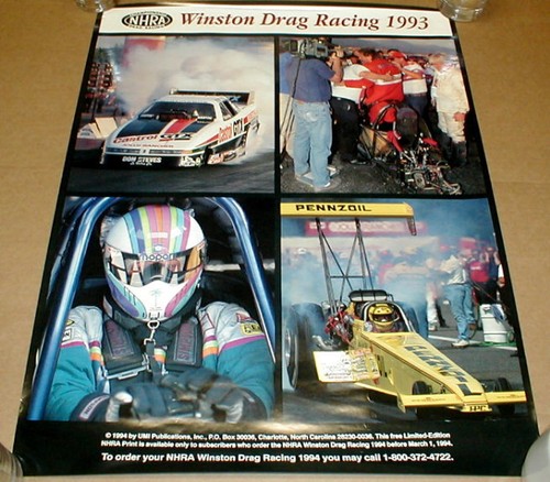 1993 vtg John Force Eddie Hill Kenny Bernstein Mopar drag racing promo ...