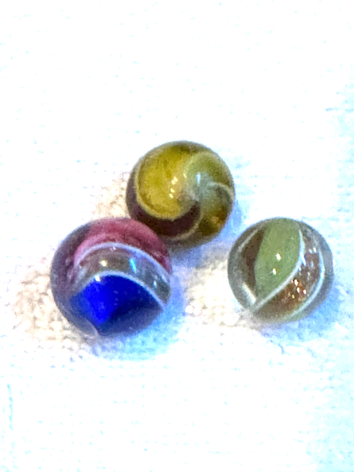 ANTIQUE GERMAN MARBLES COLLECTION OF 3 RIBBON LUTZ 0.86-0.77 EXCELLENT ...